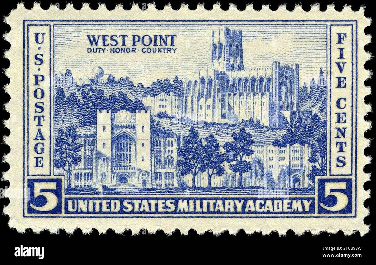 West Point stamp 5c 1937 issue Stock Photo - Alamy