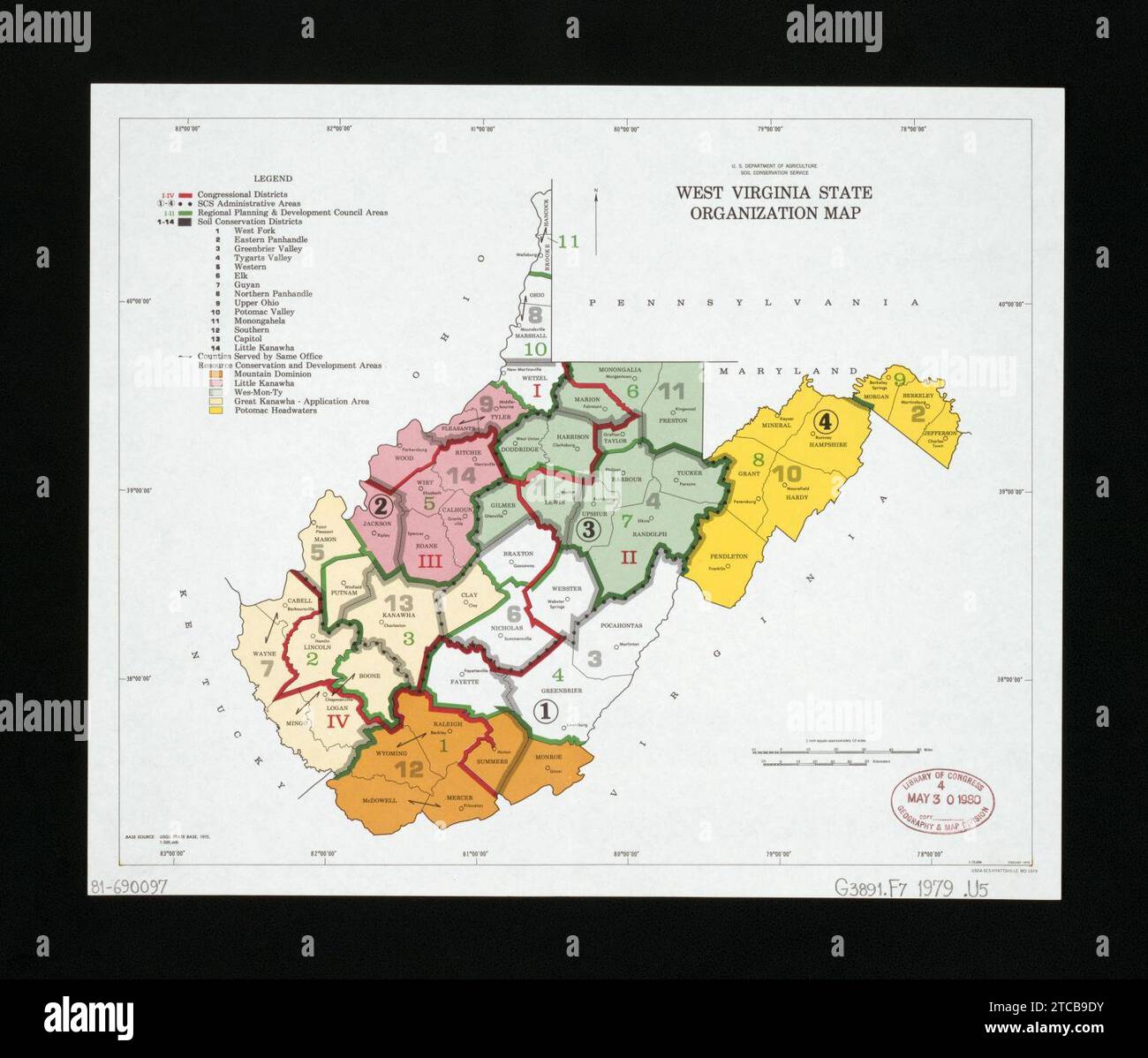 West Virginia state organization map Stock Photo - Alamy