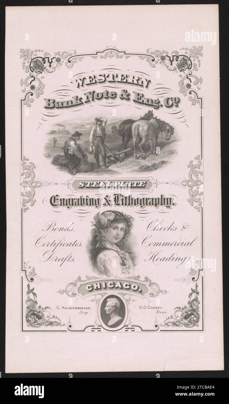 Western bank note & eng. co. steel plate engraving & lithography Stock ...