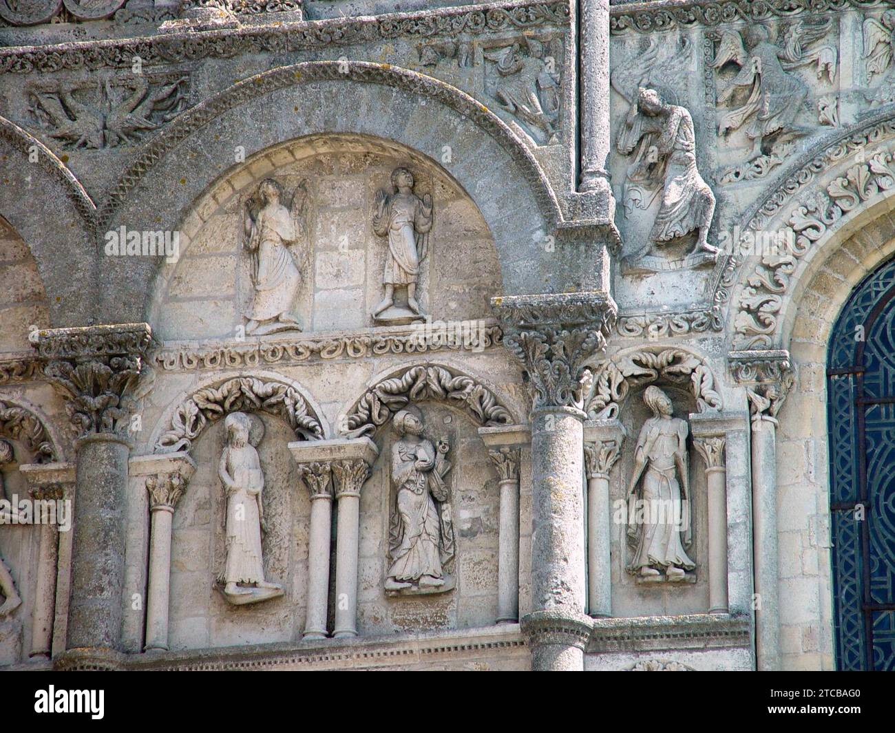 Western front sculpture, Cathedral of St. Pierre, Angouleme, France ...