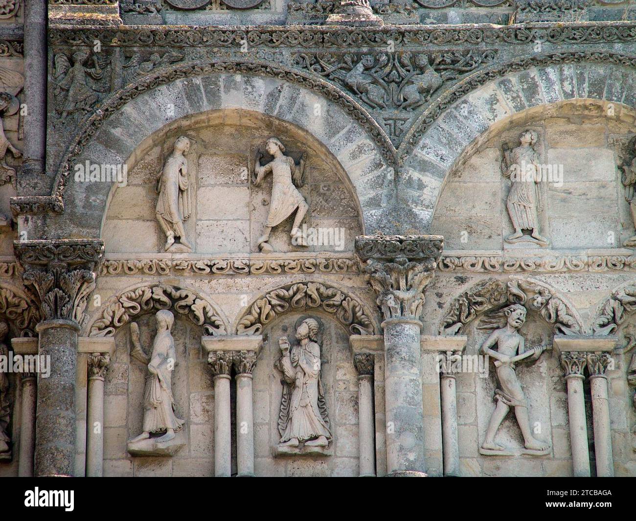 Western front sculpture, Cathedral of St. Pierre, Angouleme, France ...
