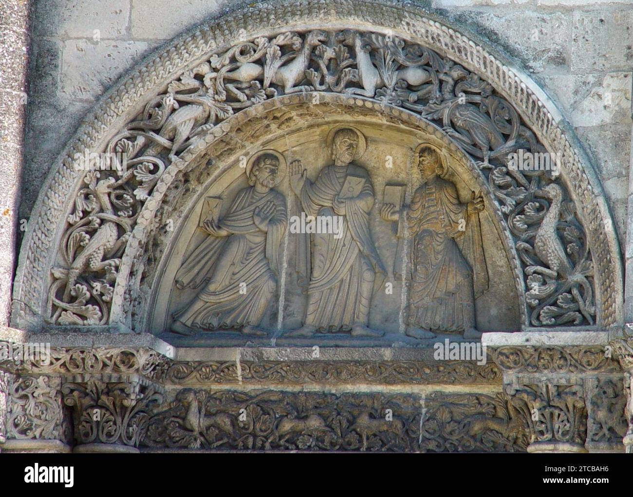 Western front sculpture, Cathedral of St. Pierre, Angouleme, France ...