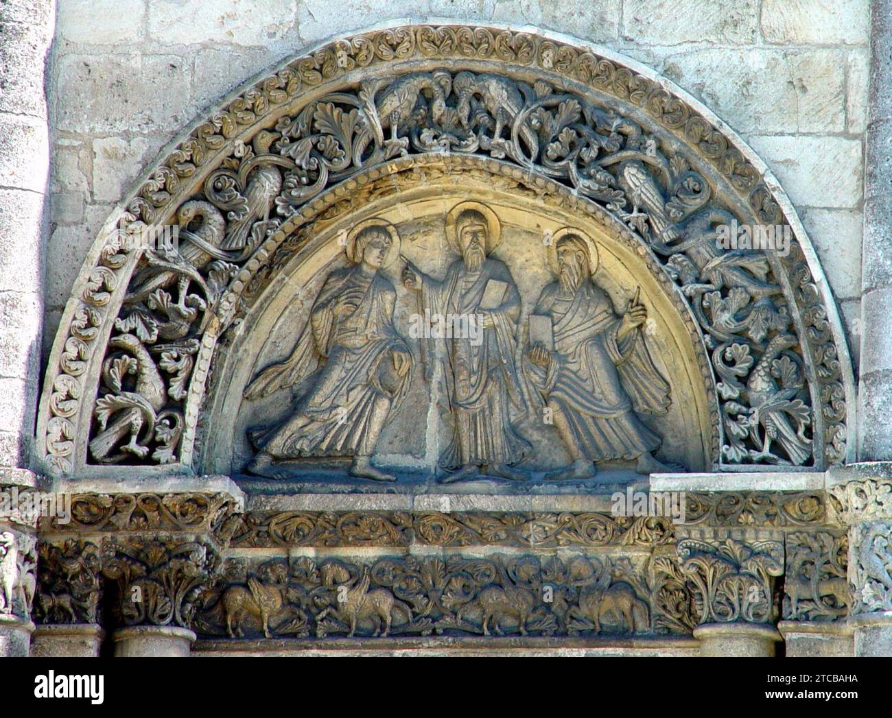 Western front sculpture, Cathedral of St. Pierre, Angouleme, France ...