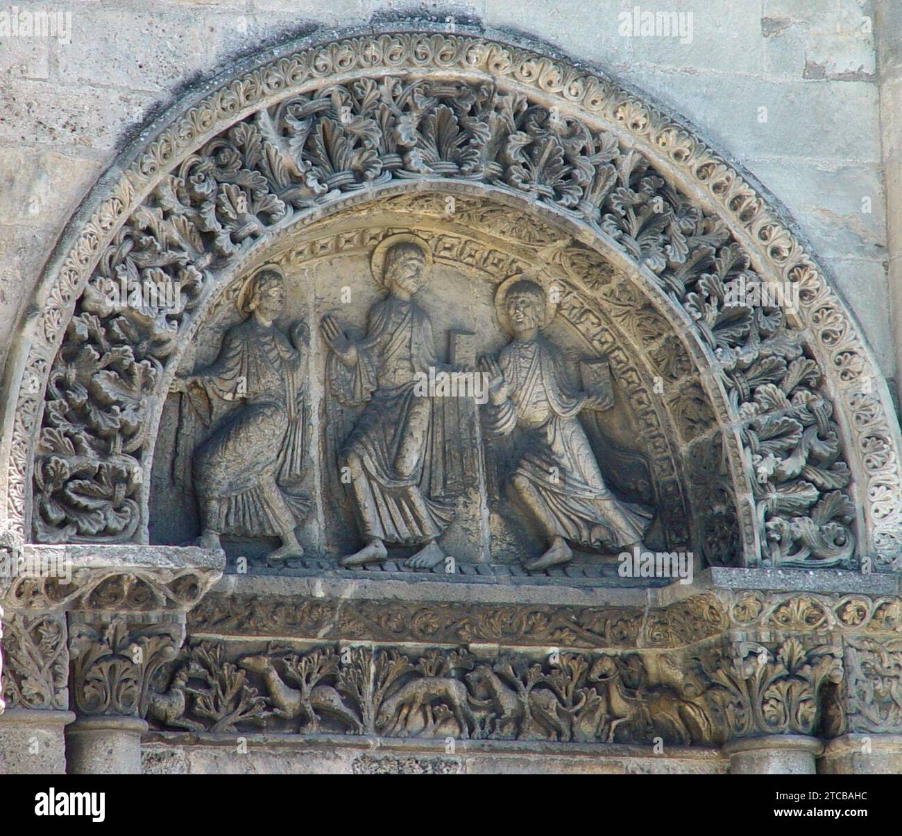 Western front sculpture, Cathedral of St. Pierre, Angouleme, France ...