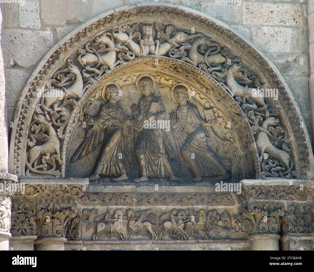 Western front sculpture, Cathedral of St. Pierre, Angouleme, France ...