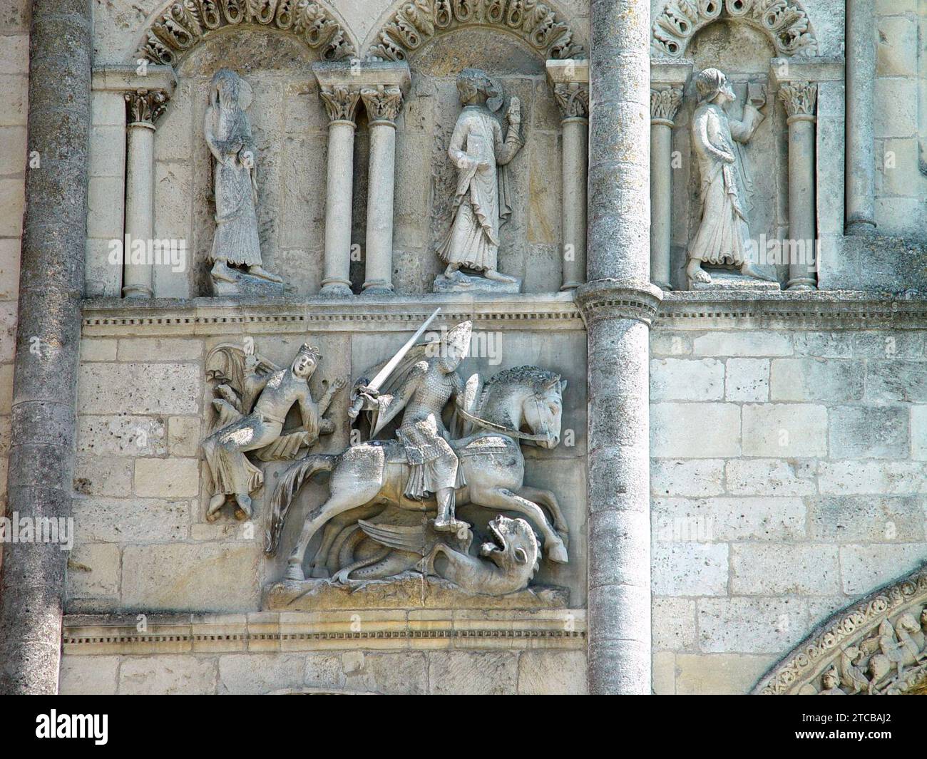 Western front sculpture, Cathedral of St. Pierre, Angouleme, France ...