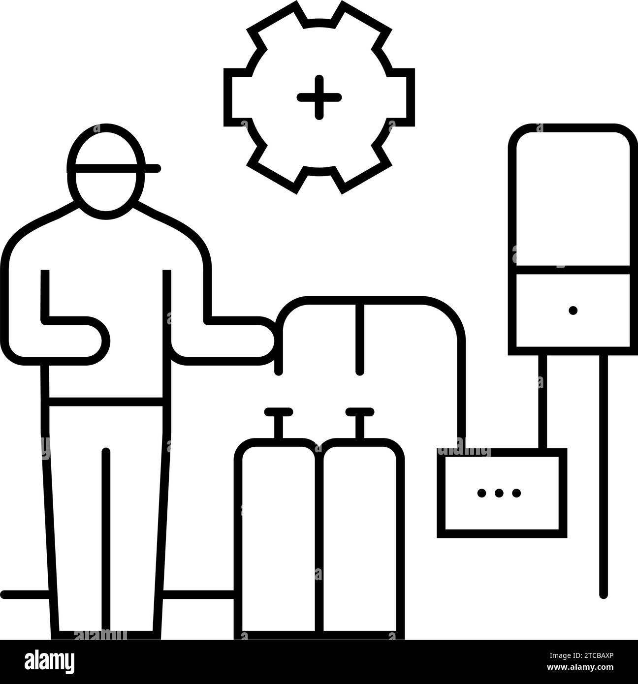 installation gas service line icon vector illustration Stock Vector ...