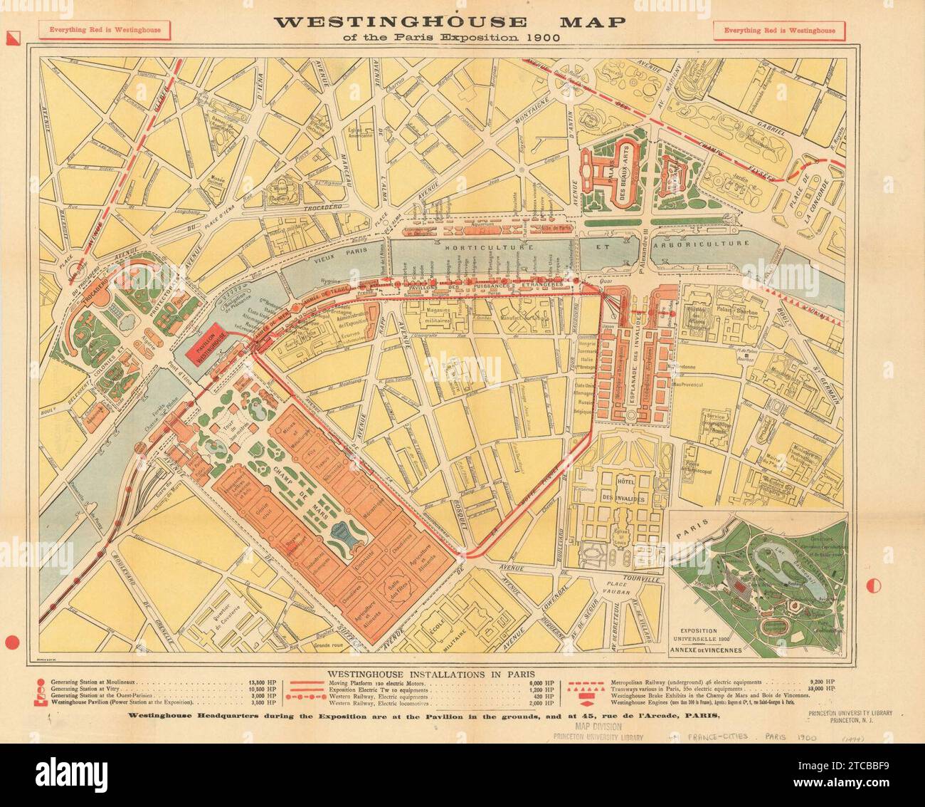 Westinghouse map of the Paris exposition 1900 - Stanford Libraries ...