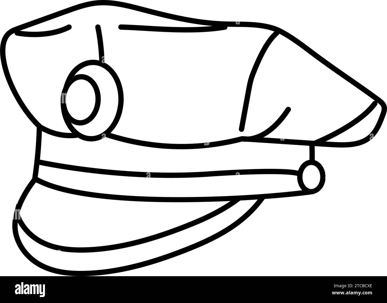 police hat cap line icon vector illustration Stock Vector Image & Art ...