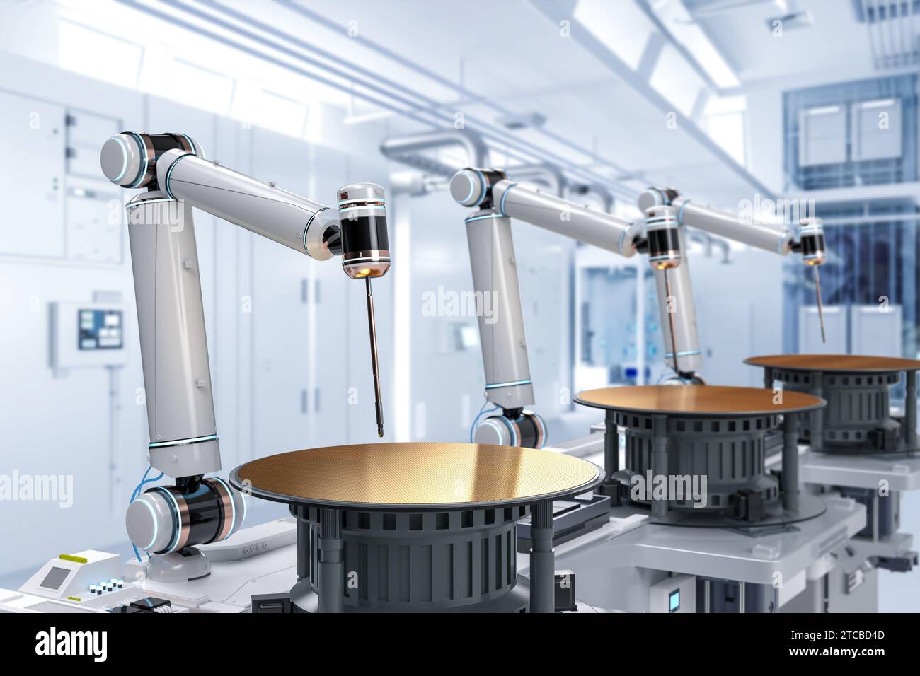 Semiconductor manufacturing with 3d rendering robotic arms and silicon ...