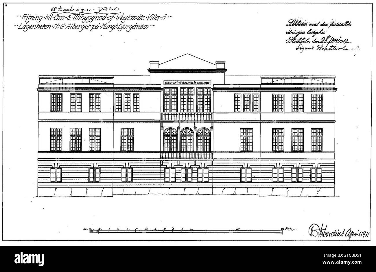Weylandtska villan, ritning, 1911c Stock Photo - Alamy