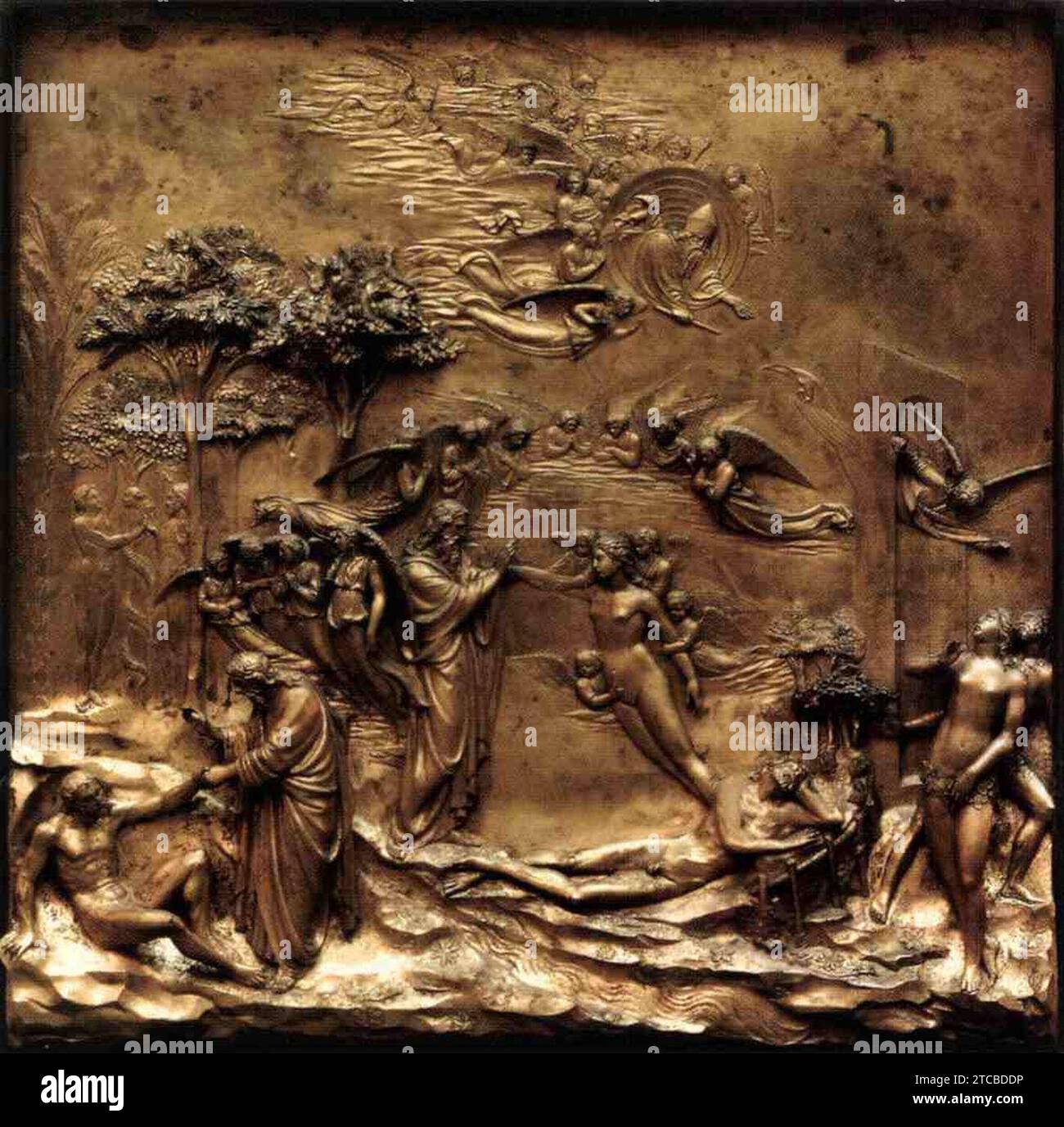 ghiberti creation of adam and eve Stock Photo - Alamy