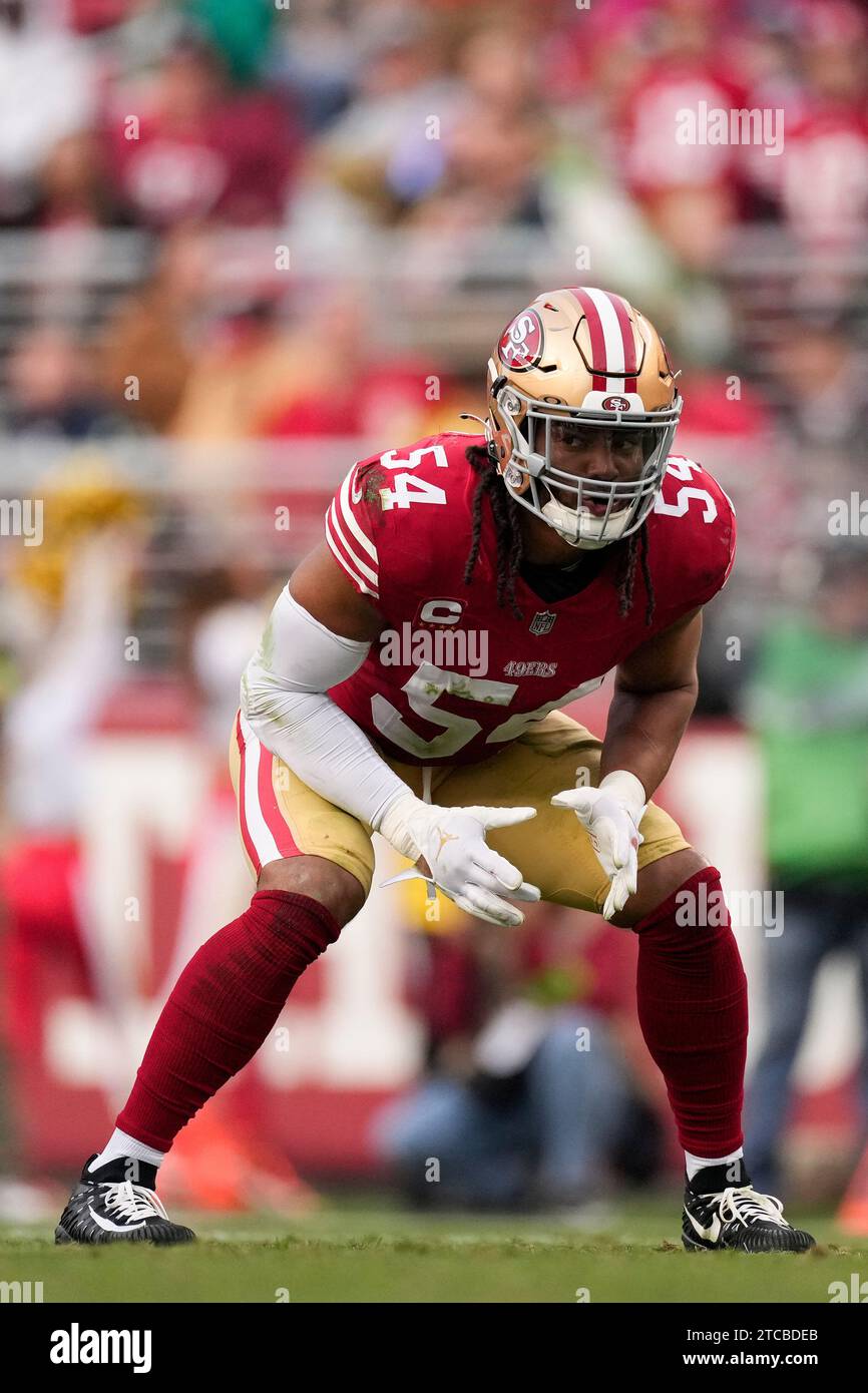 San Francisco 49ers linebacker Fred Warner plays against the Seattle ...