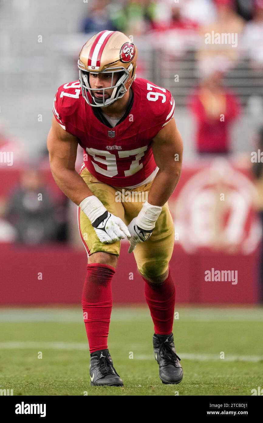 San Francisco 49ers defensive end Nick Bosa plays against the Seattle ...