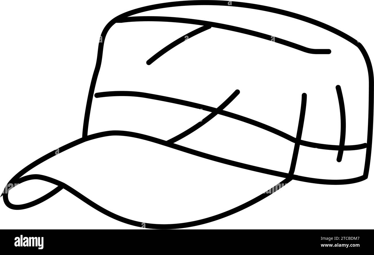 military hat cap line icon vector illustration Stock Vector Image & Art ...