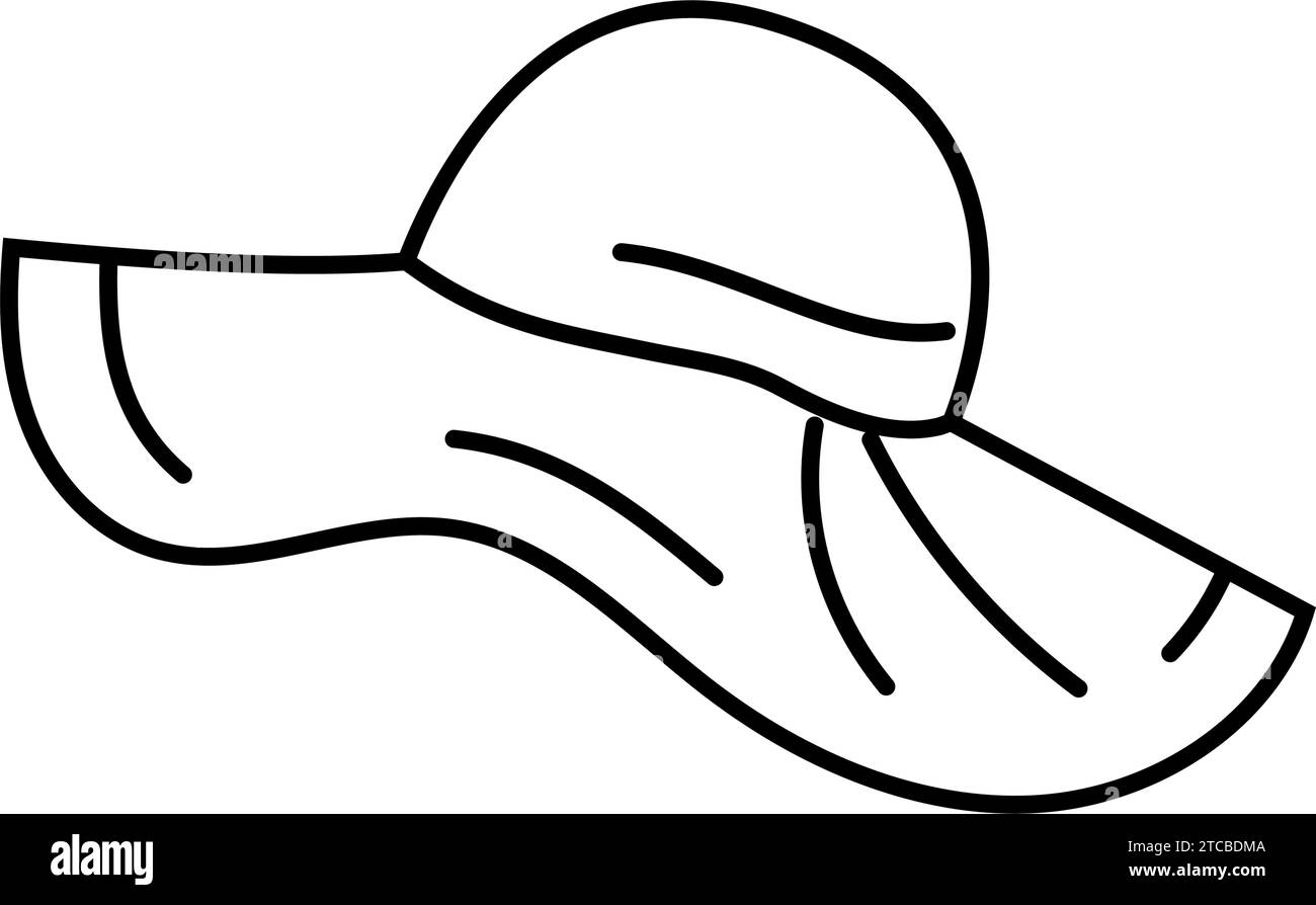 sun hat cap line icon vector illustration Stock Vector Image & Art - Alamy