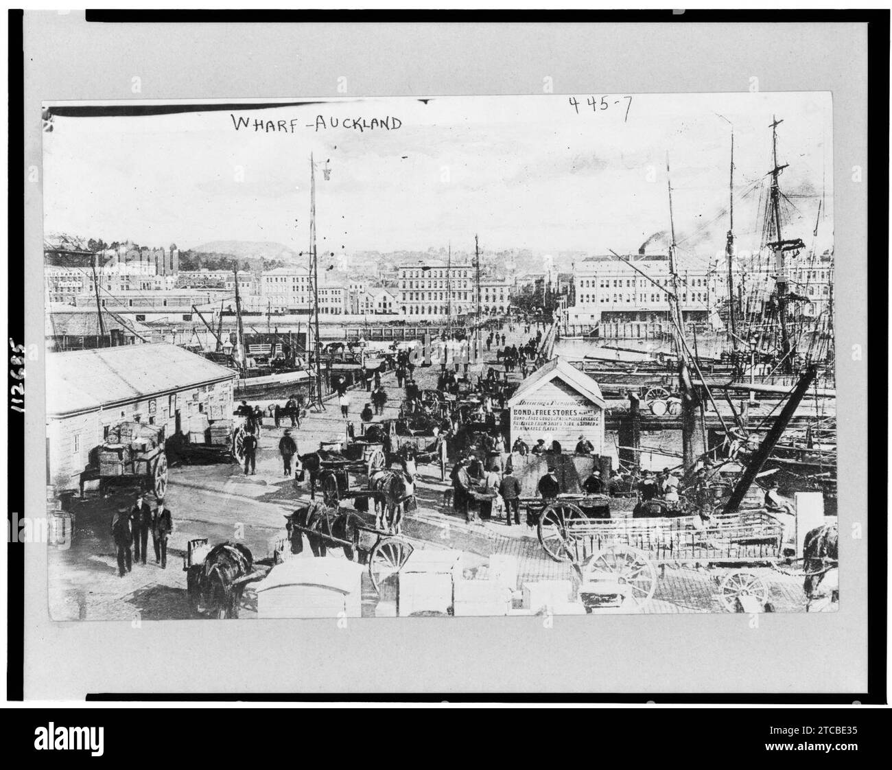 Wharf in Auckland, New Zealand, Aug. 11, 1908 Stock Photo - Alamy