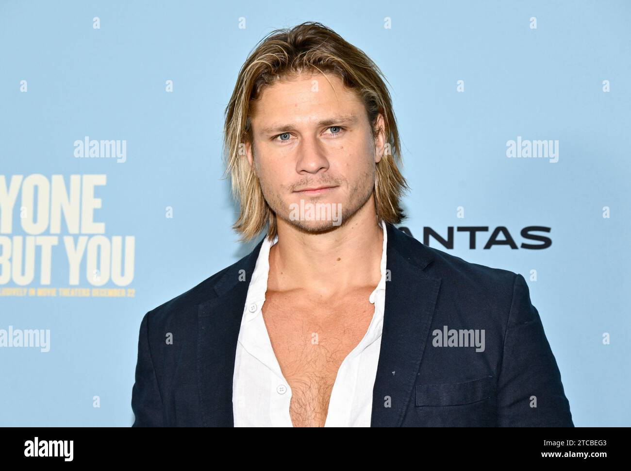 Joe Davidson attends the premiere of "Anyone But You" at AMC Lincoln ...