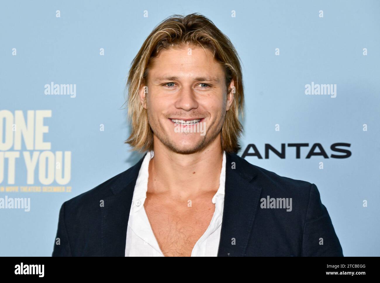 Joe Davidson attends the premiere of "Anyone But You" at AMC Lincoln ...