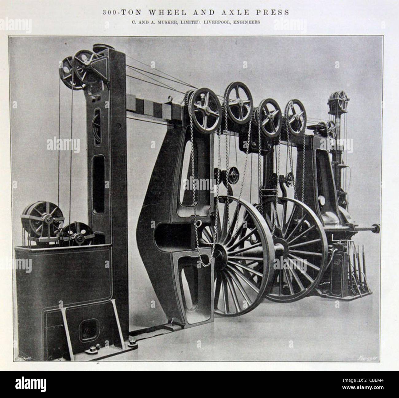 Wheel and axle press C. & A. Musker, Ltd, Liverpool (1906 Stock Photo ...