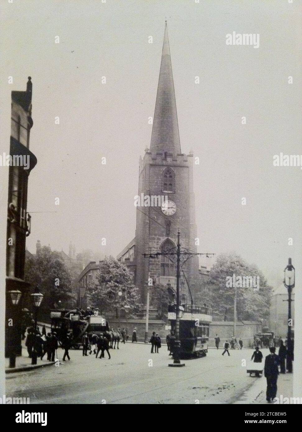 Wheeler Gate and St. Peter's Church, Nottingham circa 1901 Stock Photo ...