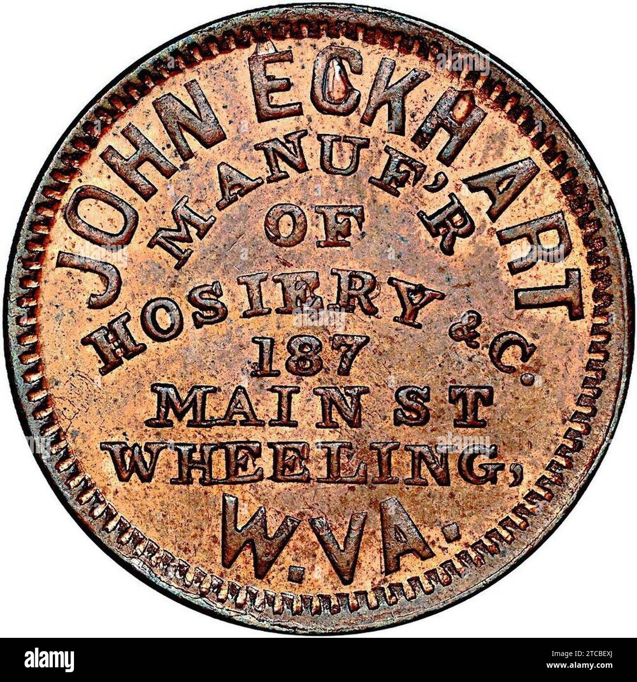 Wheeling West, Virginia - Civil War Token John Eckhart Anchor R8 NGC ...