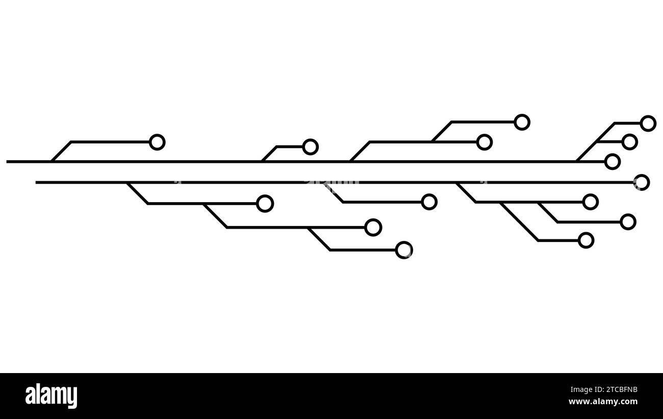 Printed circuit board PCB tracks isolated on white background ...