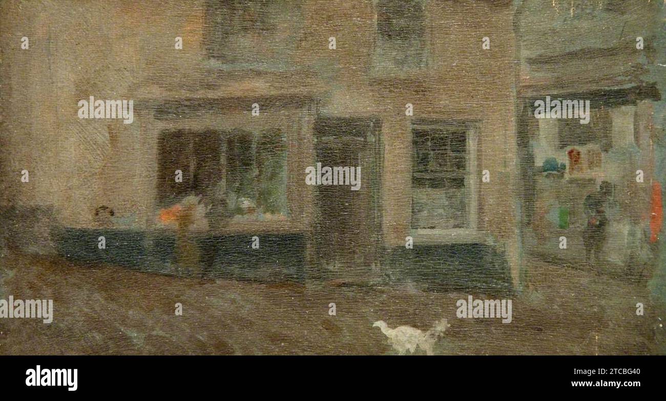 Whistler - A Grey Note Village Street, 1884, GLAHA 46346 Stock Photo ...