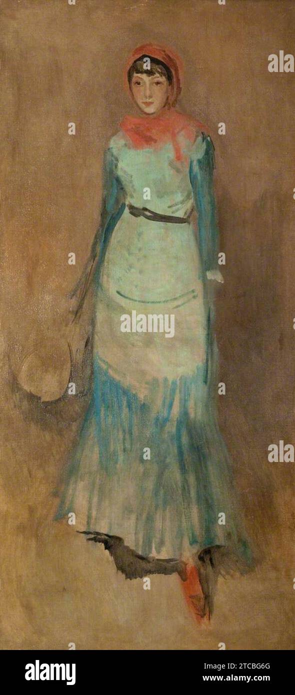 Whistler - Harmony in Coral and Blue Miss Finch, c.1885, GLAHA 46321 ...