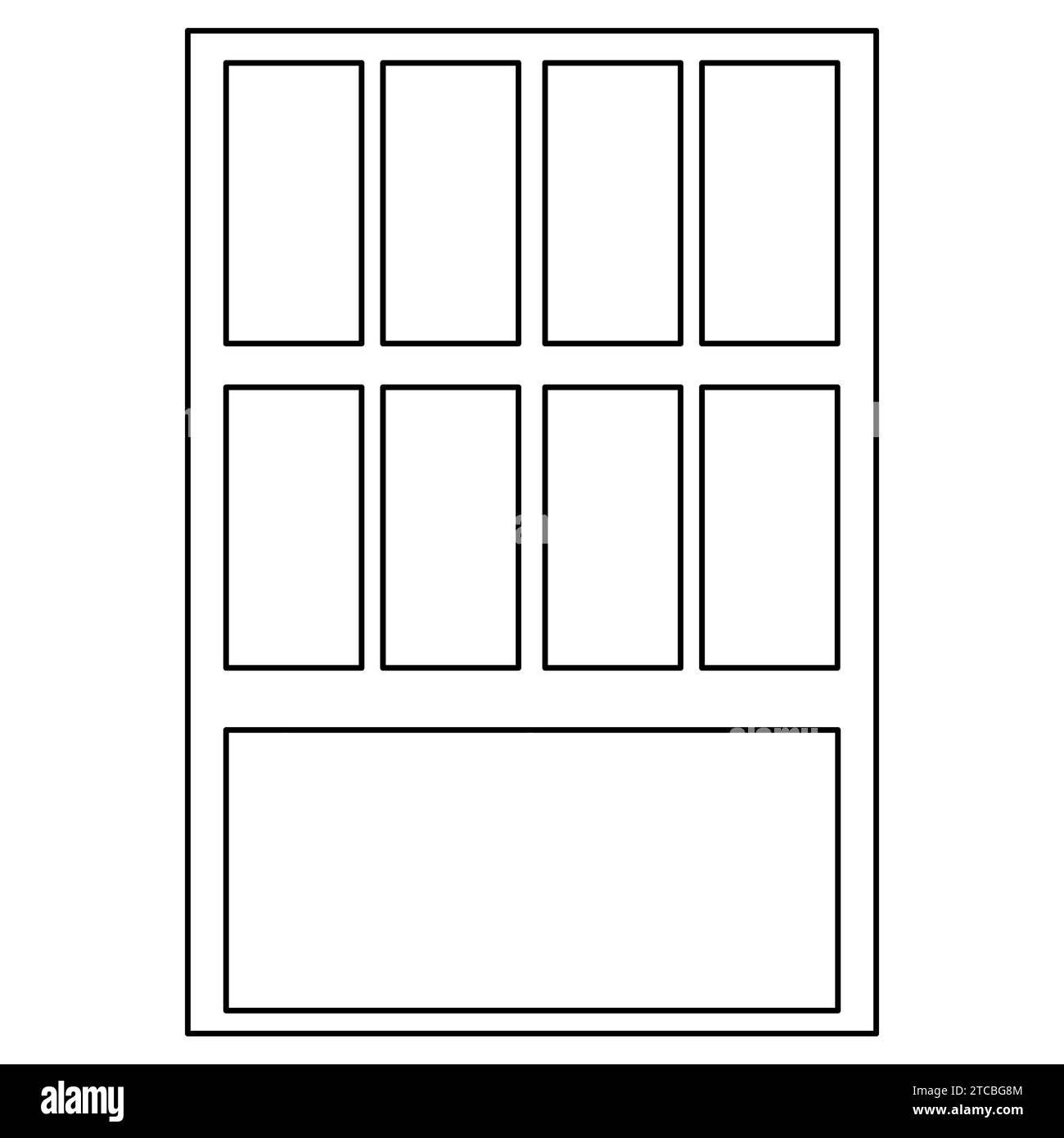 Rectangular window outline for house isolated on white background ...