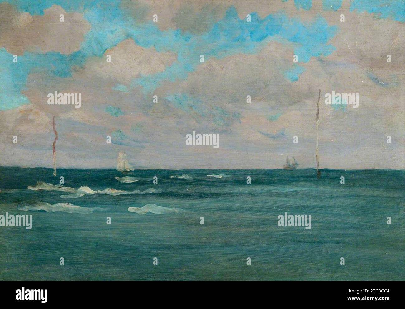 Whistler - The Bathing Posts, Brittany, 1893, GLAHA 46381 Stock Photo ...