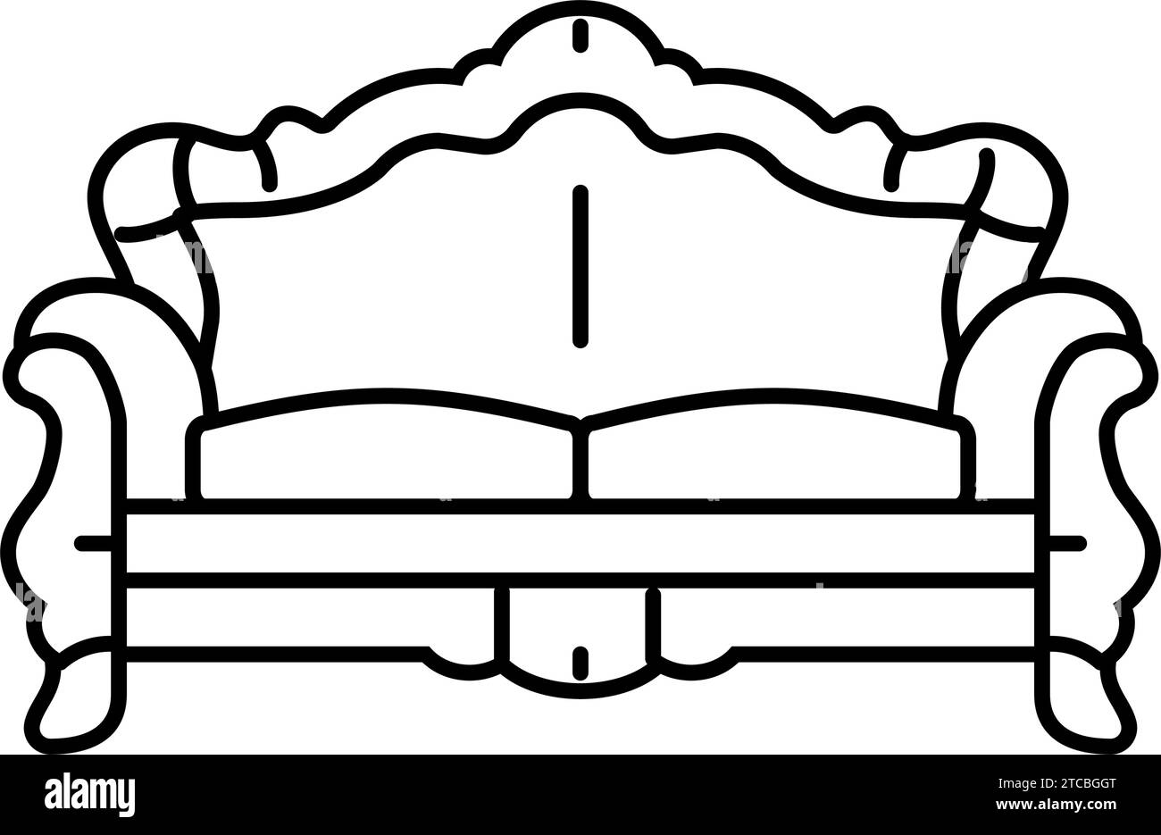 sofa luxury royal line icon vector illustration Stock Vector Image ...