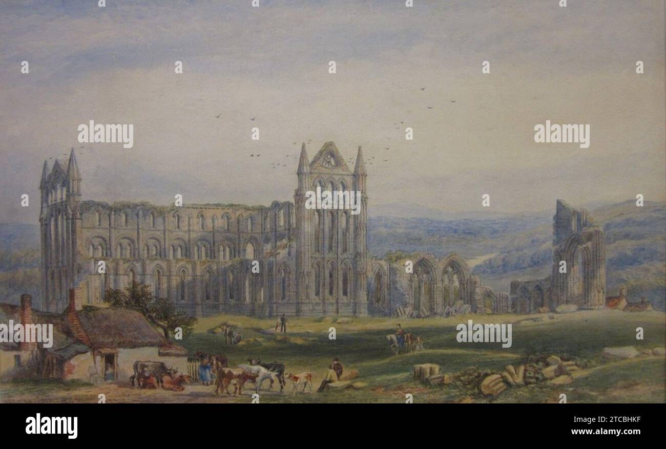 Whitby Abbey by William Richardson Stock Photo - Alamy