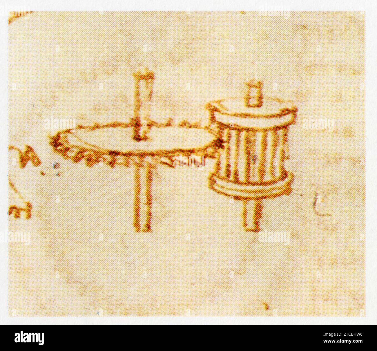 Leonardo da Vinci.1452-1519.La roue dentée dans la transmission du ...