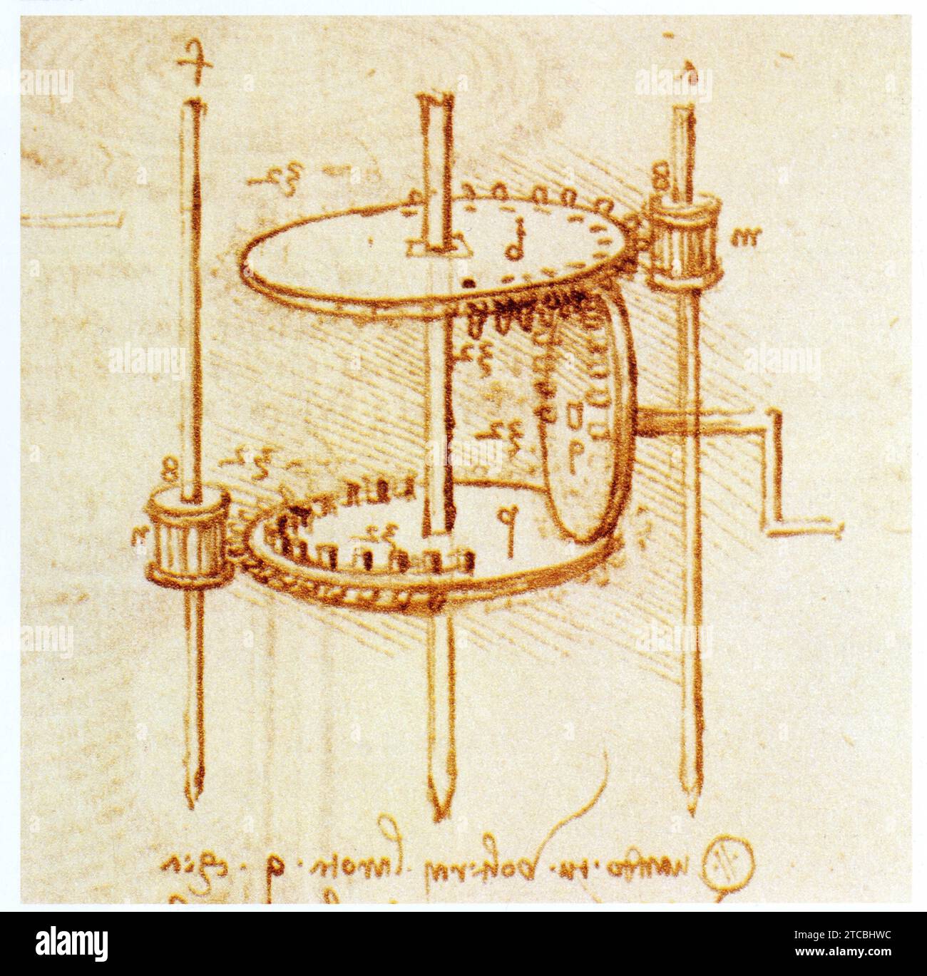 Leonardo da Vinci.1452-1519.La roue dentée dans la transmission du ...
