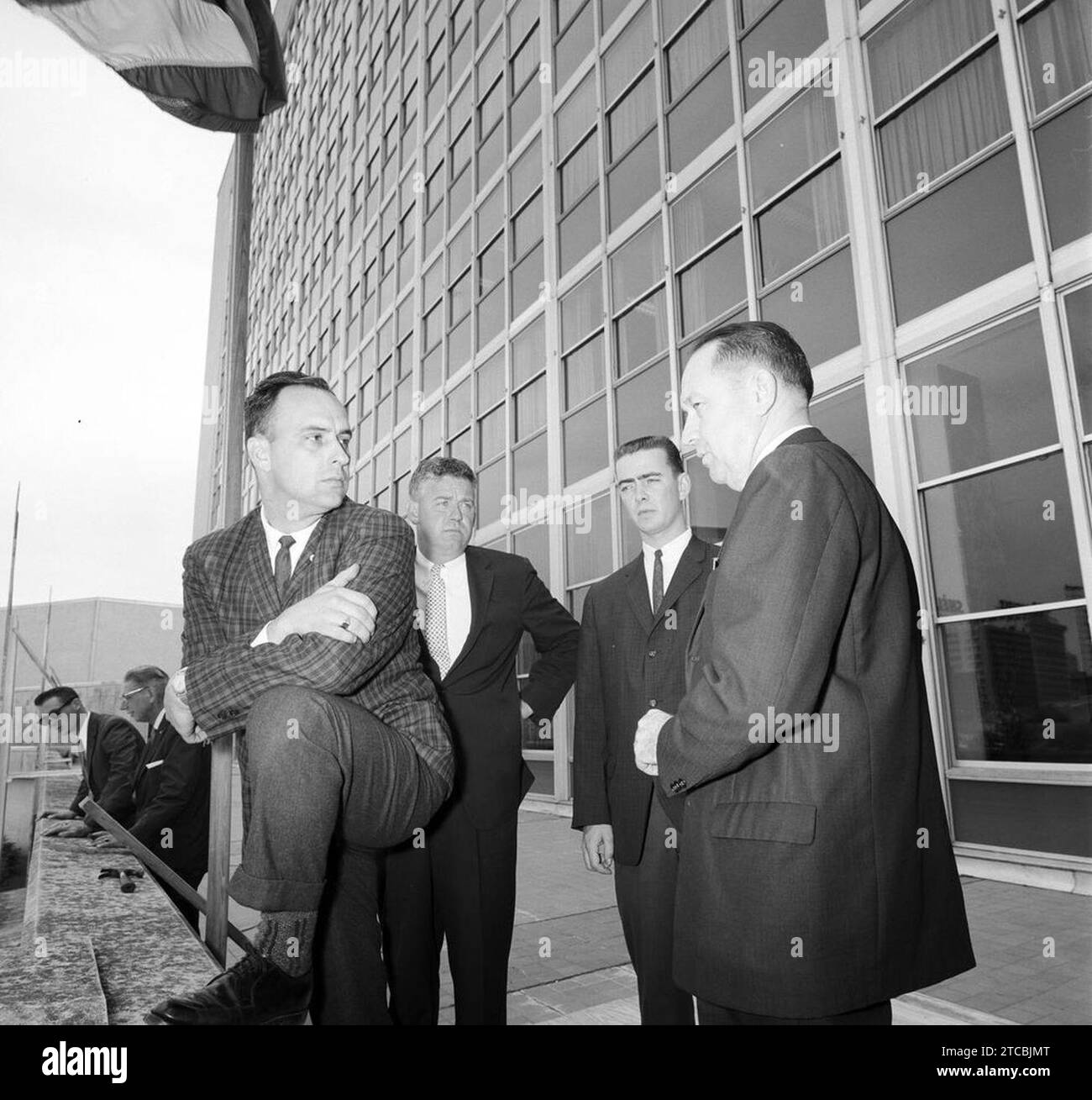 White House Communications Agency staff on balcony of City Hall, New ... White House Communications Agency staff on balcony of City Hall, New ...