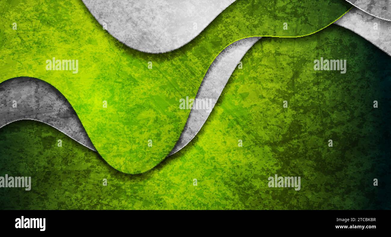 Abstract green grey wavy background Stock Vector Images - Alamy