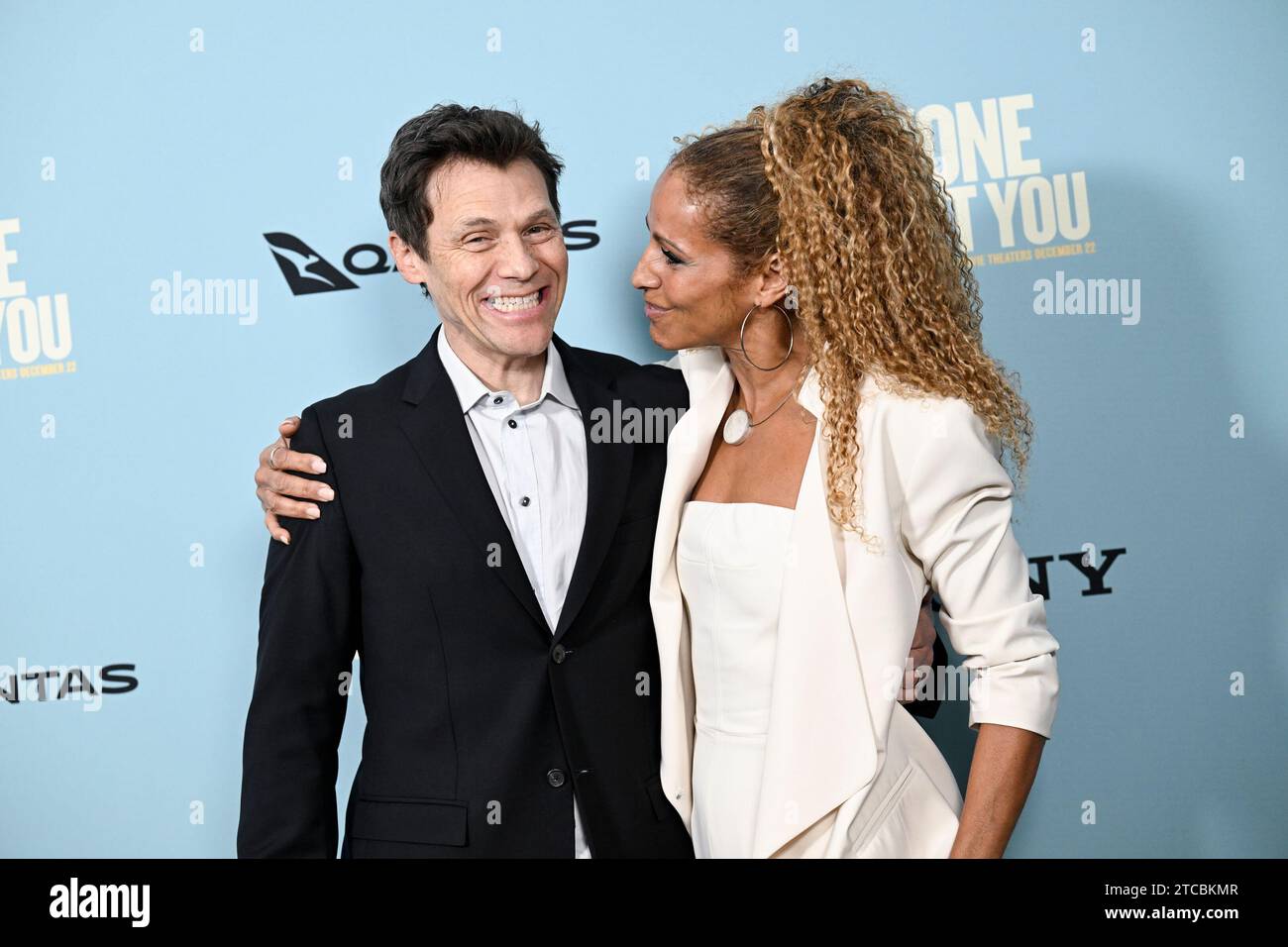 Writer-director Will Gluck, left, and Michelle Hurd attend the premiere ...