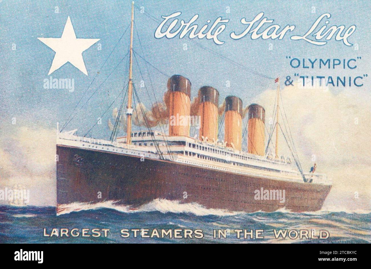 White Star Line Ca. 1910 Poster of Olympic & Titanic Stock Photo - Alamy