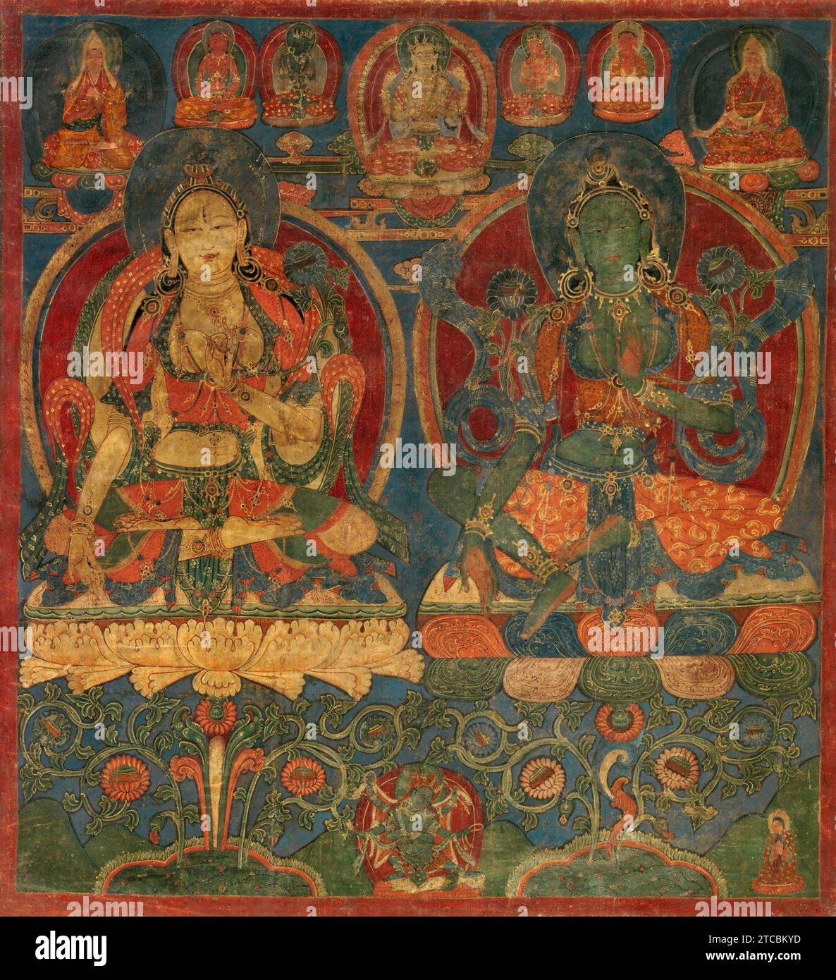 White Tara and Green Tara Stock Photo - Alamy