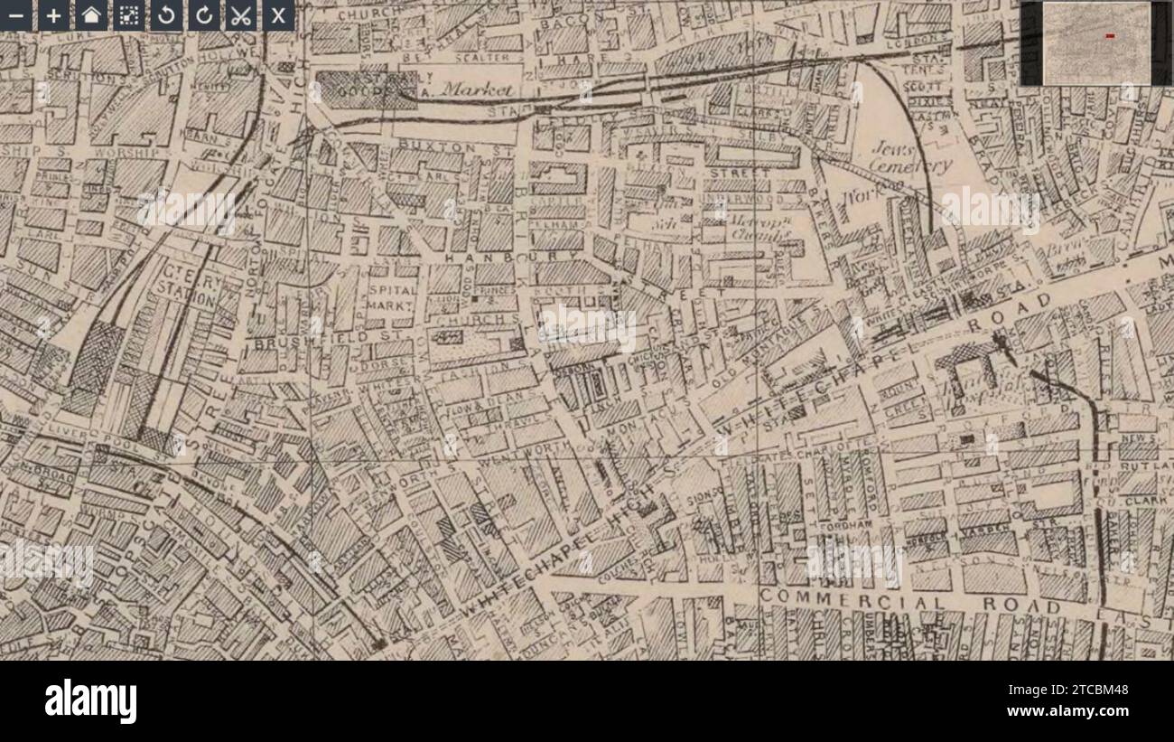 Whitechapel plan Kelly 1888 Stock Photo - Alamy