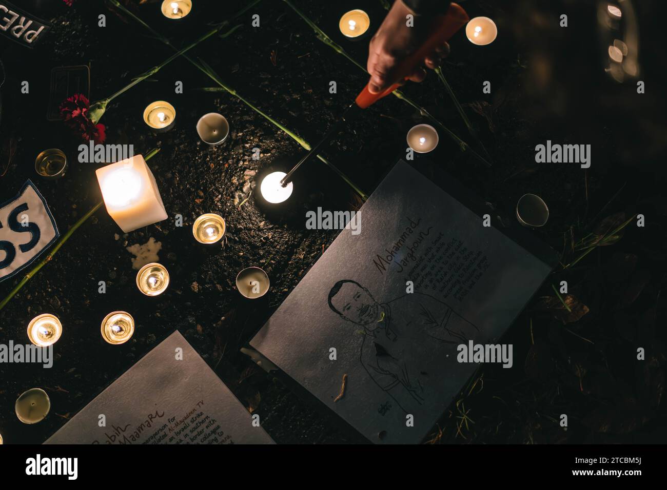 A touching display of photographs of slain journalists from around the ...