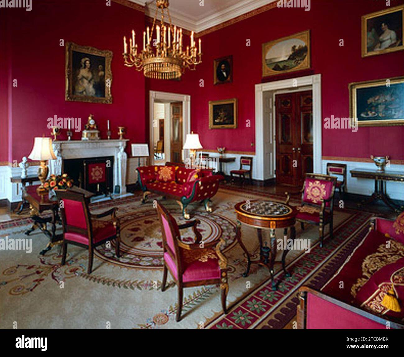 Historical red room white house hi-res stock photography and images - Alamy