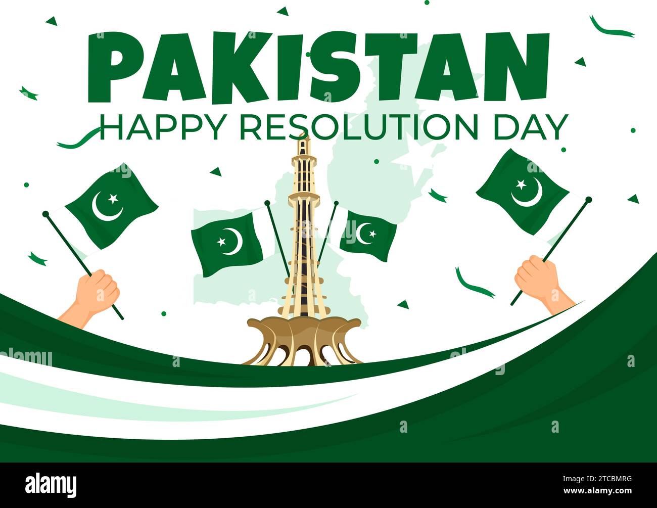 Happy Pakistan Resolution Day Vector Illustration on 23 March with ...