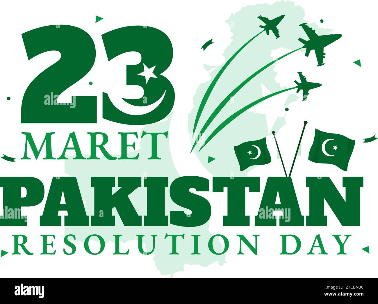 Happy Pakistan Resolution Day Vector Illustration on 23 March with ...