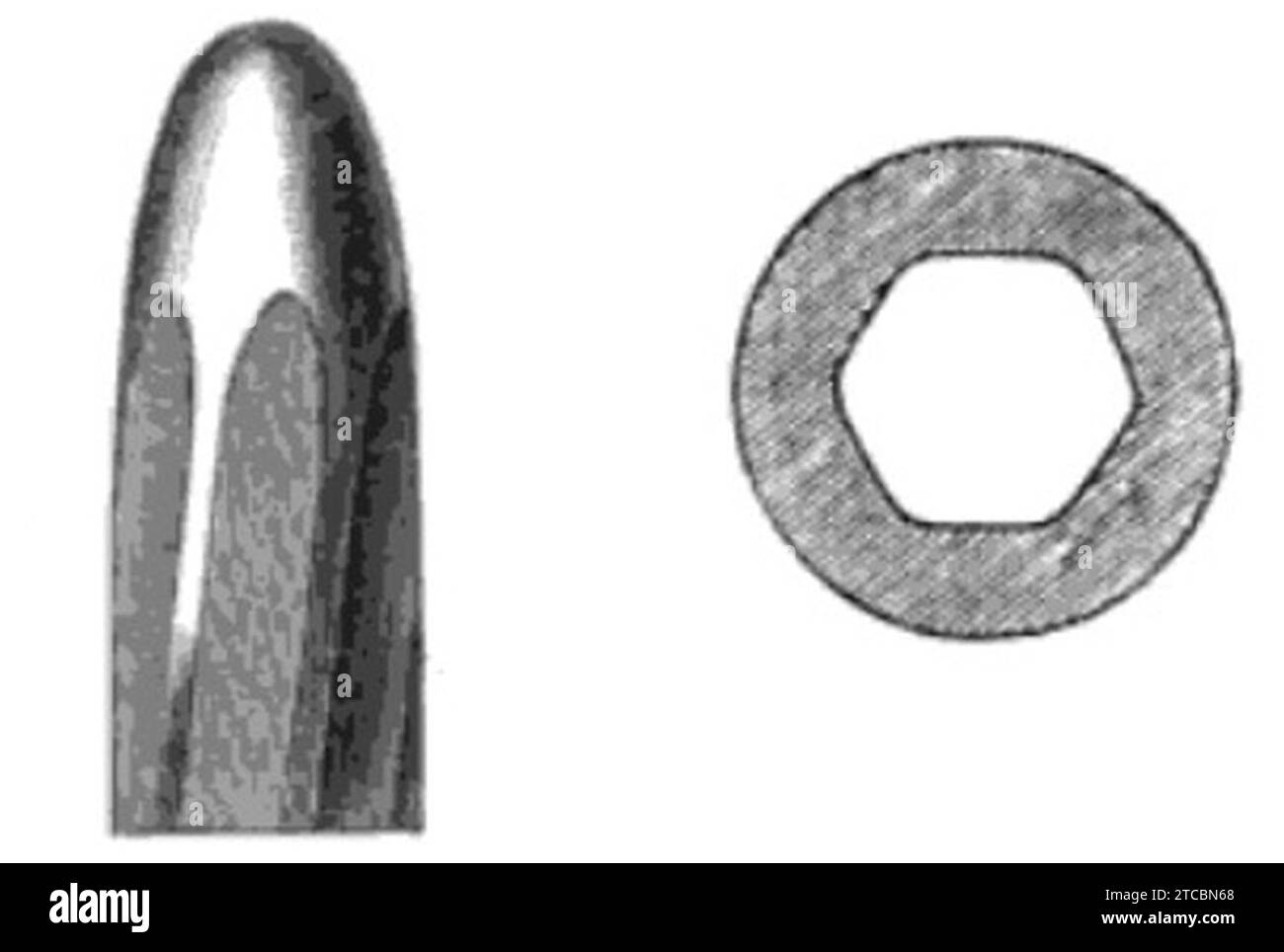 Whitworth hexgonal bullet illustration and Whitworth Polygonal rifling ...