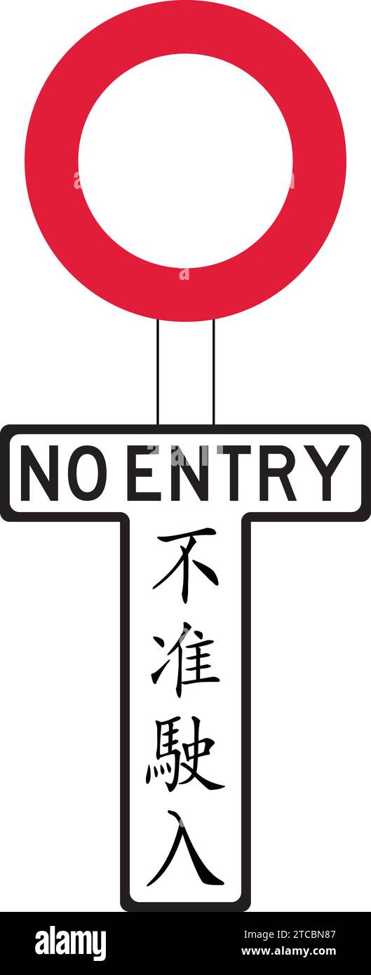 Hong Kong city traffic and road Temporary, No Entry signs in bulk as a ...