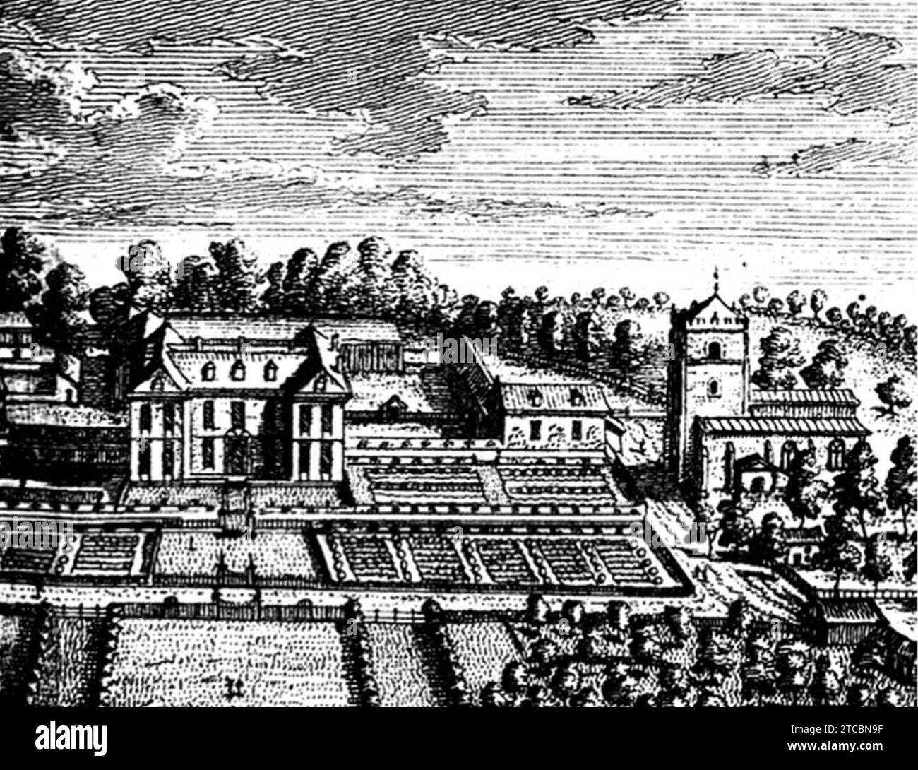 Whixley Hall cropped print Stock Photo - Alamy