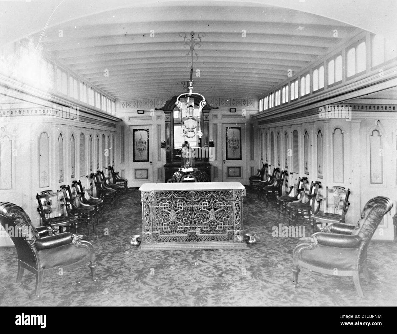 Wide West (steamboat) cabin interior ca 1880 Stock Photo - Alamy