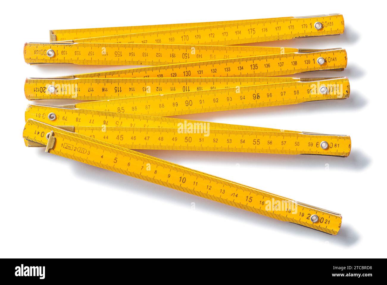 Opened yellow wooden counter culler against a white background Stock ...